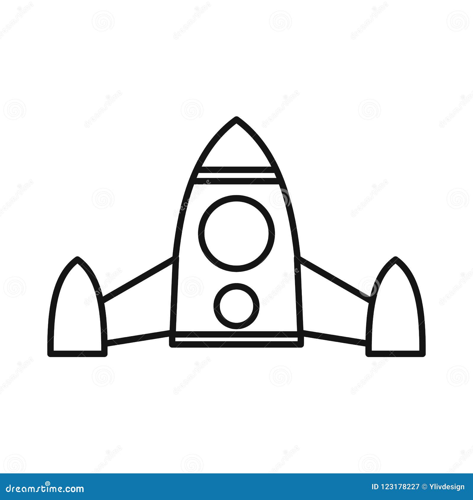 Rocket icon, outline style stock illustration. Illustration of science ...