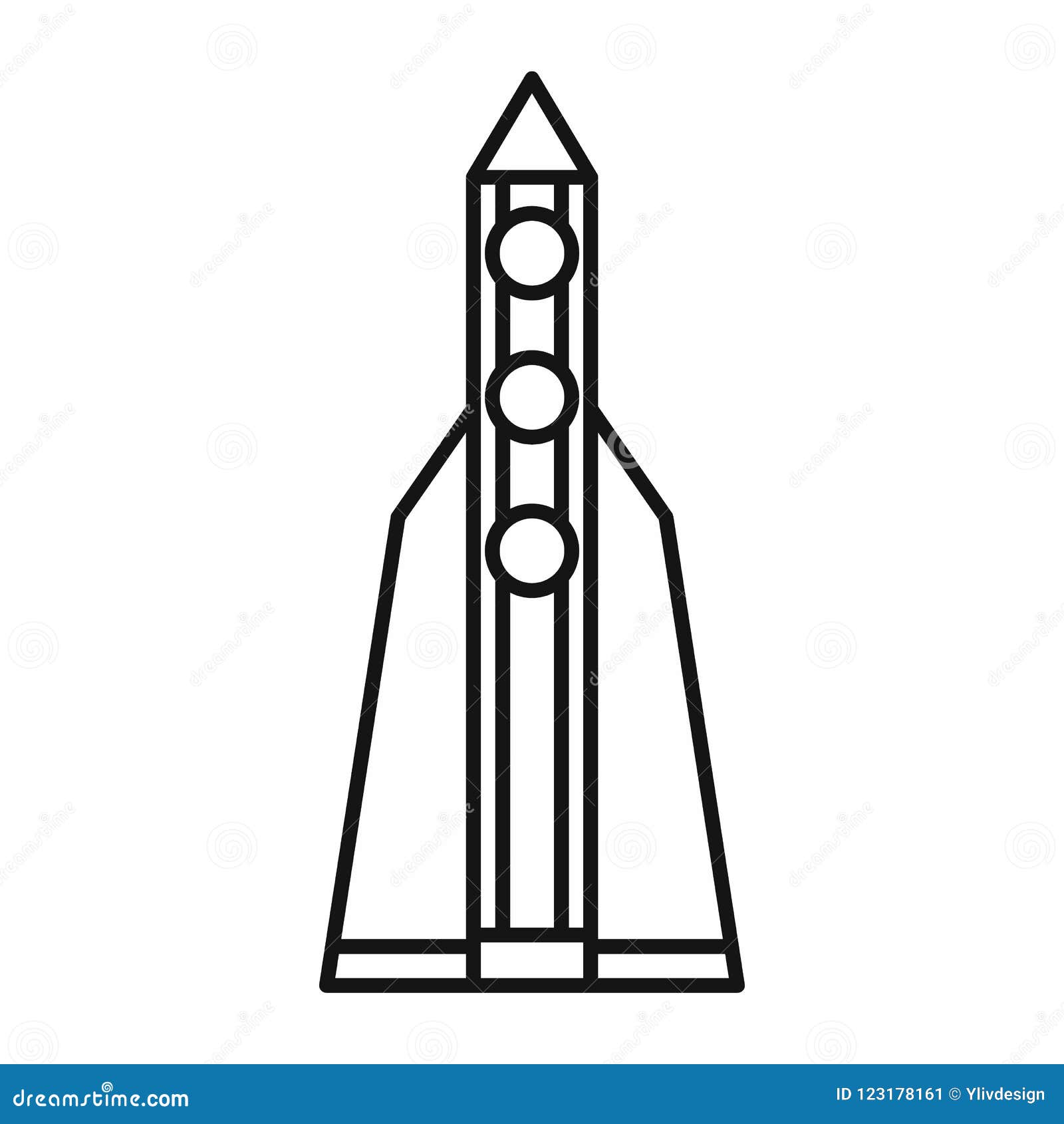 Rocket icon, outline style stock illustration. Illustration of line ...