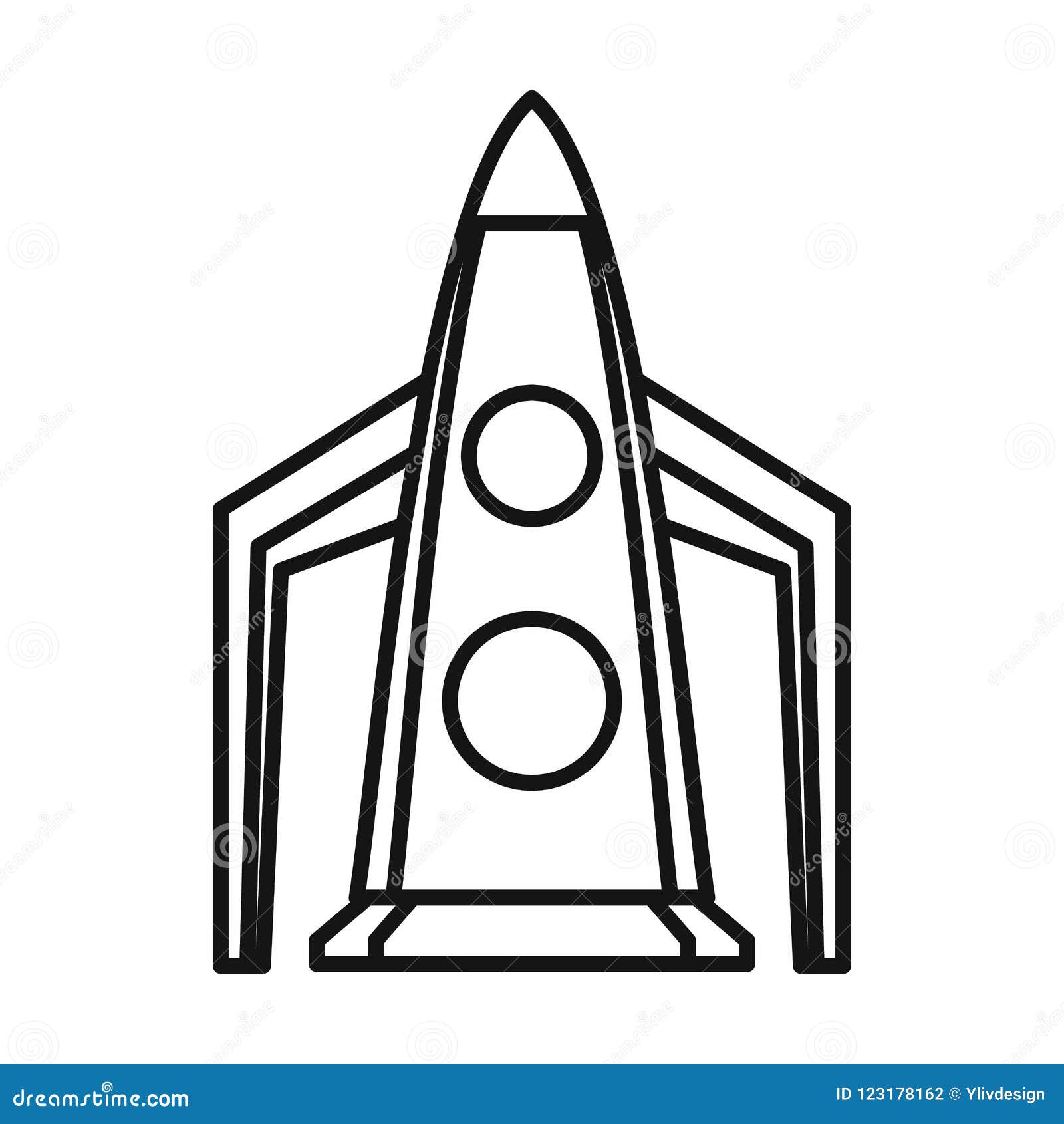 Rocket icon, outline style stock illustration. Illustration of design ...