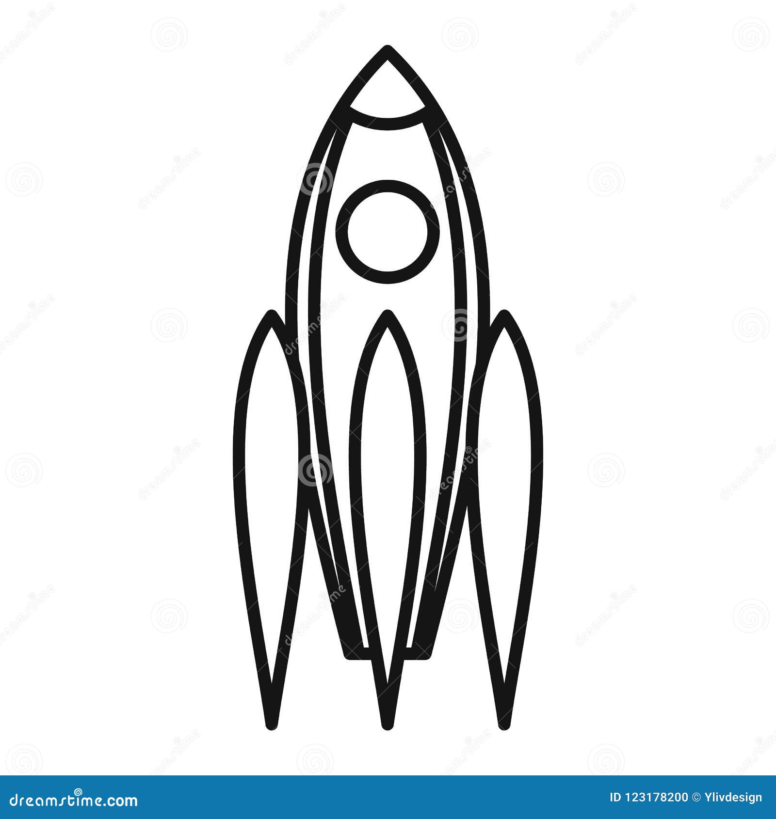 Rocket icon, outline style stock illustration. Illustration of sign ...