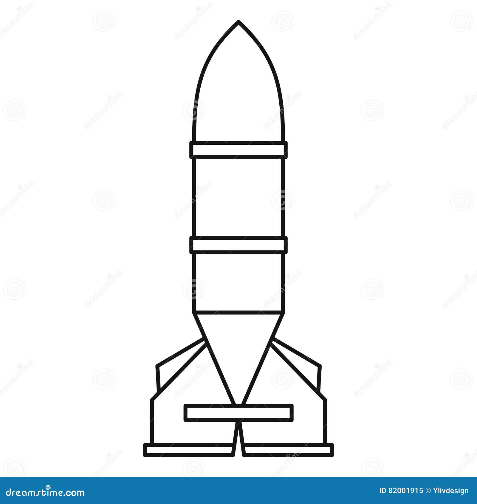 Rocket Icon in Outline Style Stock Vector - Illustration of exploding ...