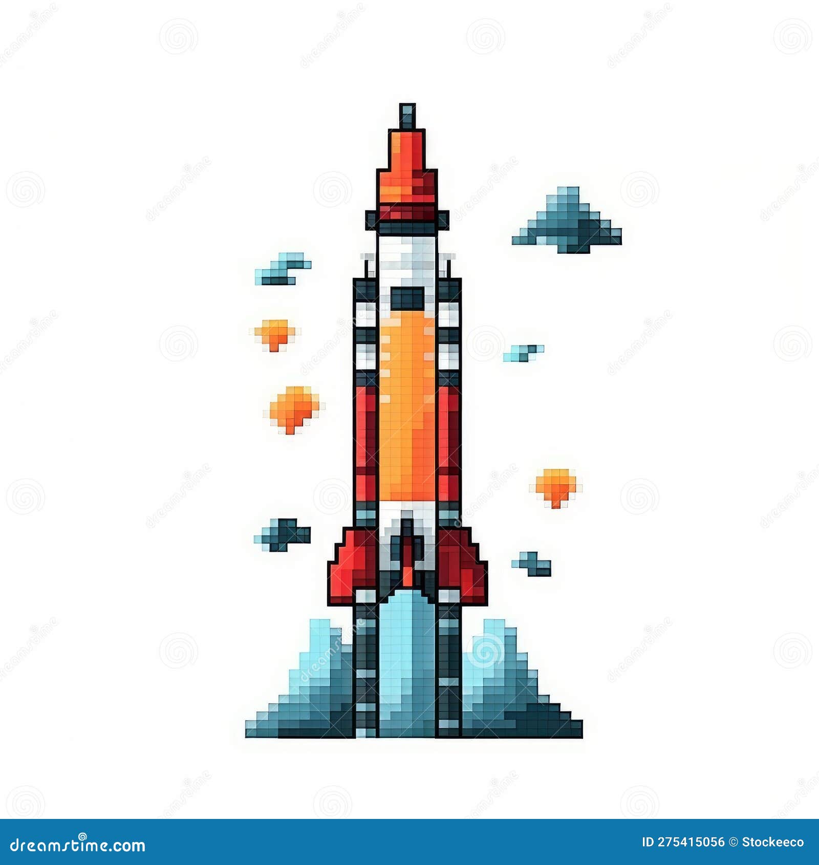 Rocket Icon Pixel Design stock illustration. Illustration of science ...