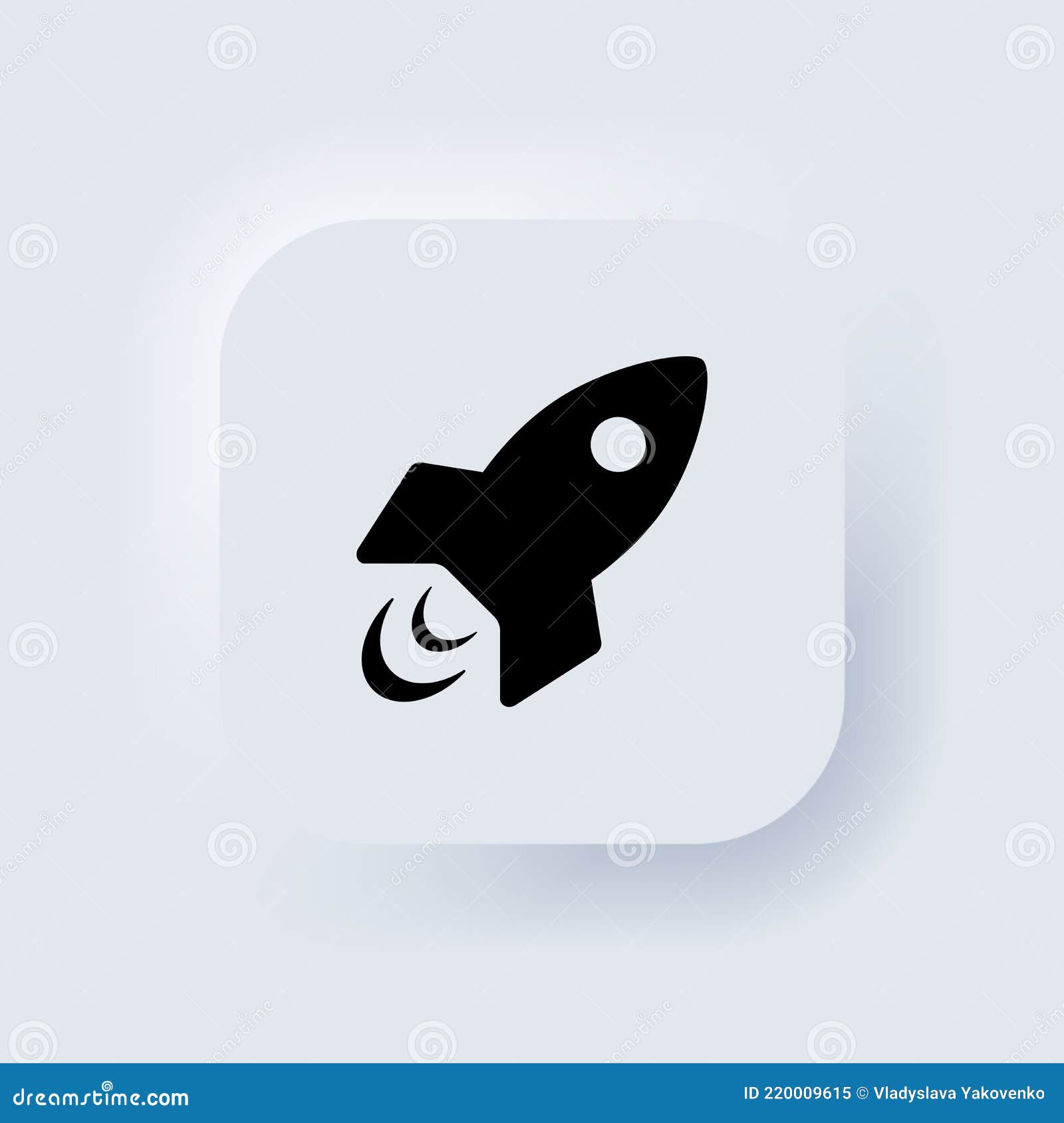 Rocket Icon. Rocket Ship Icon. Space Concept. Neumorphic UI UX White ...