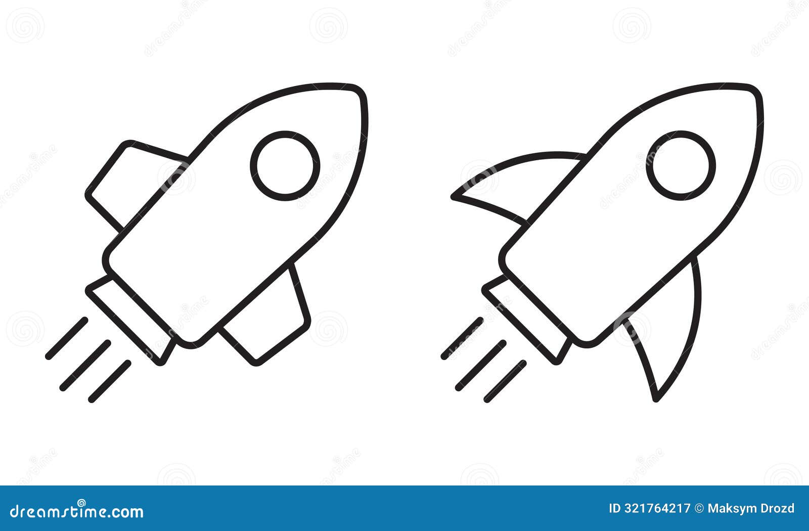 Rocket Icon. Simple Outline Rocket Sign. Rocket Launched Icon Stock ...