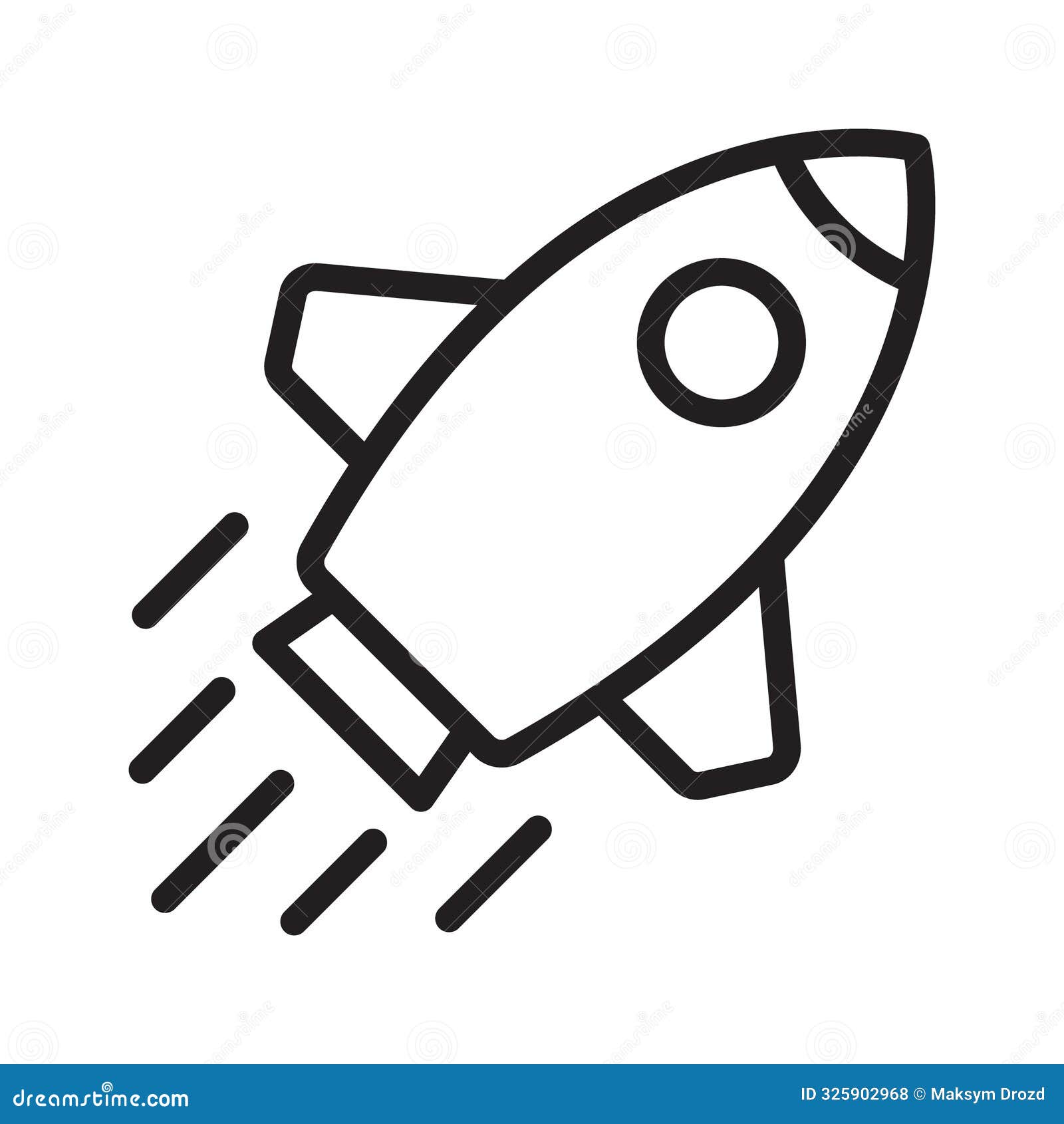 Rocket Icon. Simple Outline Rocket Sign. Rocket Launched Icon Stock ...