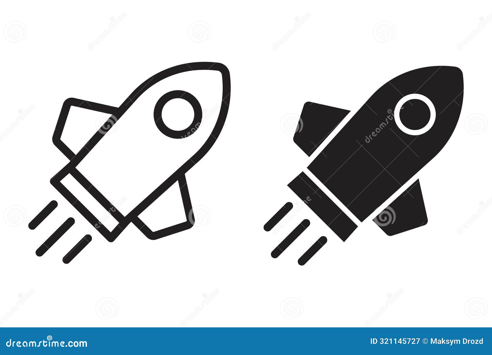 Rocket Icon. Simple Outline Rocket Sign. Rocket Launched Icon Stock ...