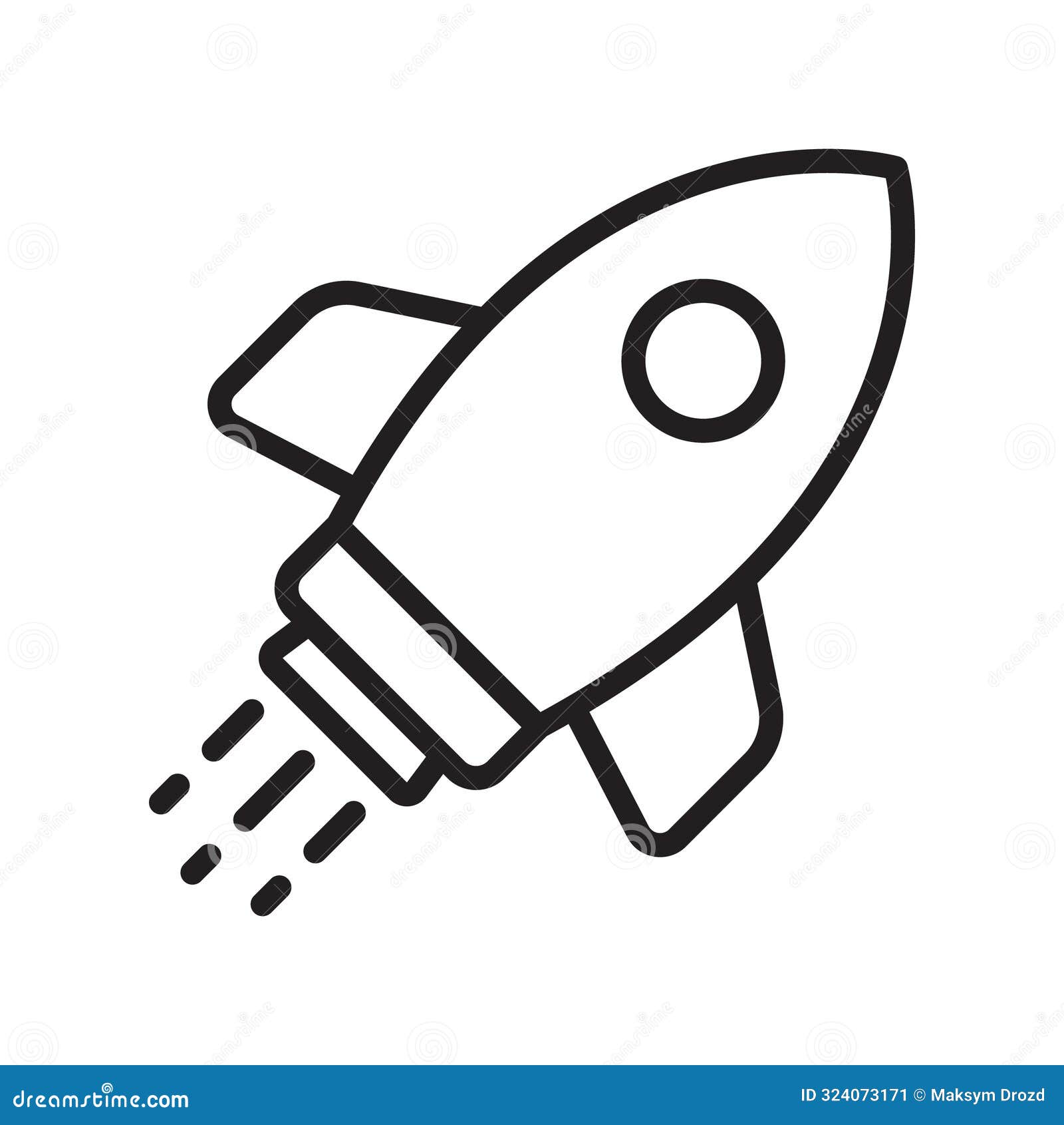 Rocket Icon. Simple Outline Rocket Sign. Rocket Launched Icon Stock ...