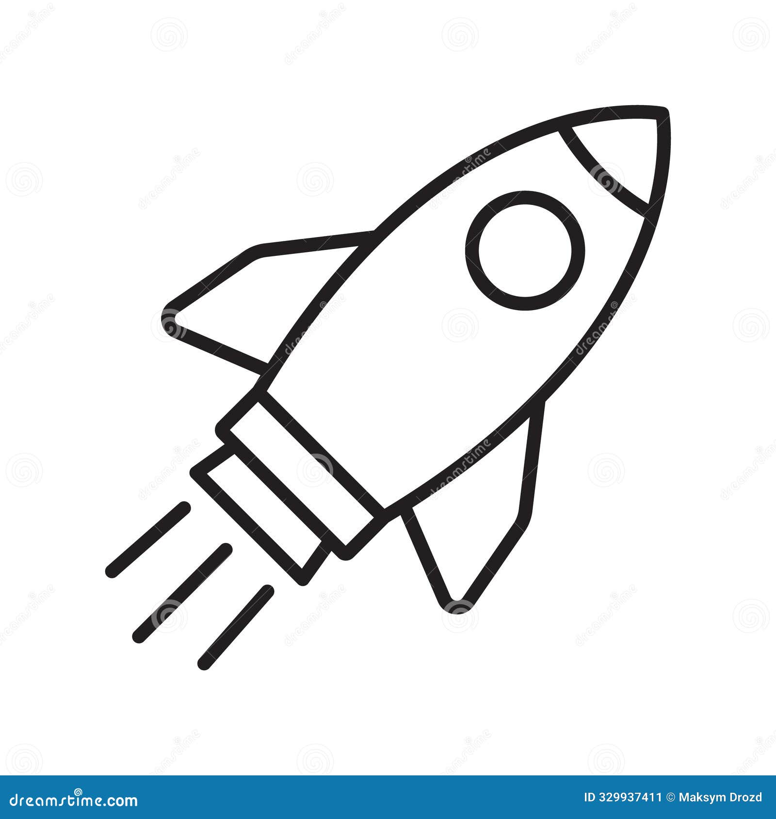 Rocket Icon. Simple Outline Rocket Sign. Rocket Launched Icon. Cartoon ...