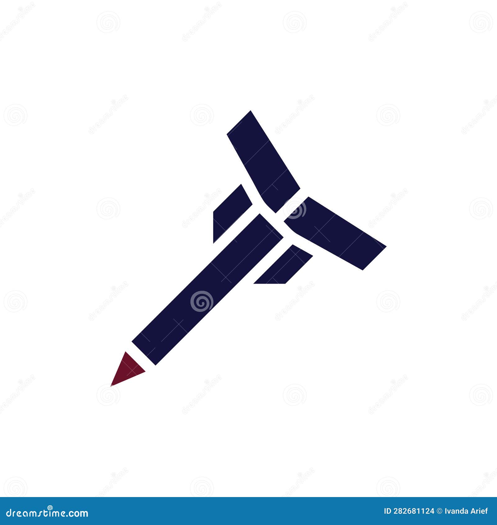 Rocket Icon Solid Maroon Navy Colour Military Symbol Perfect.(Multiple ...