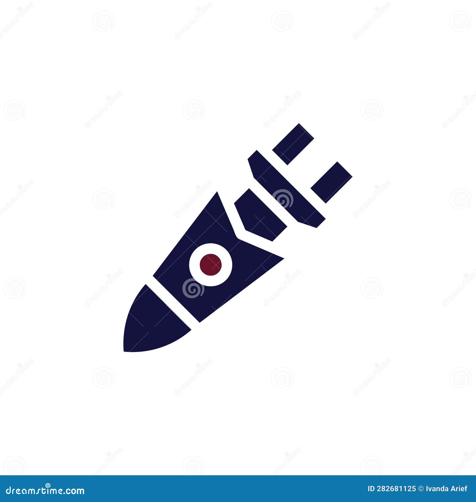 Rocket Icon Solid Maroon Navy Colour Military Symbol Perfect.(Multiple ...