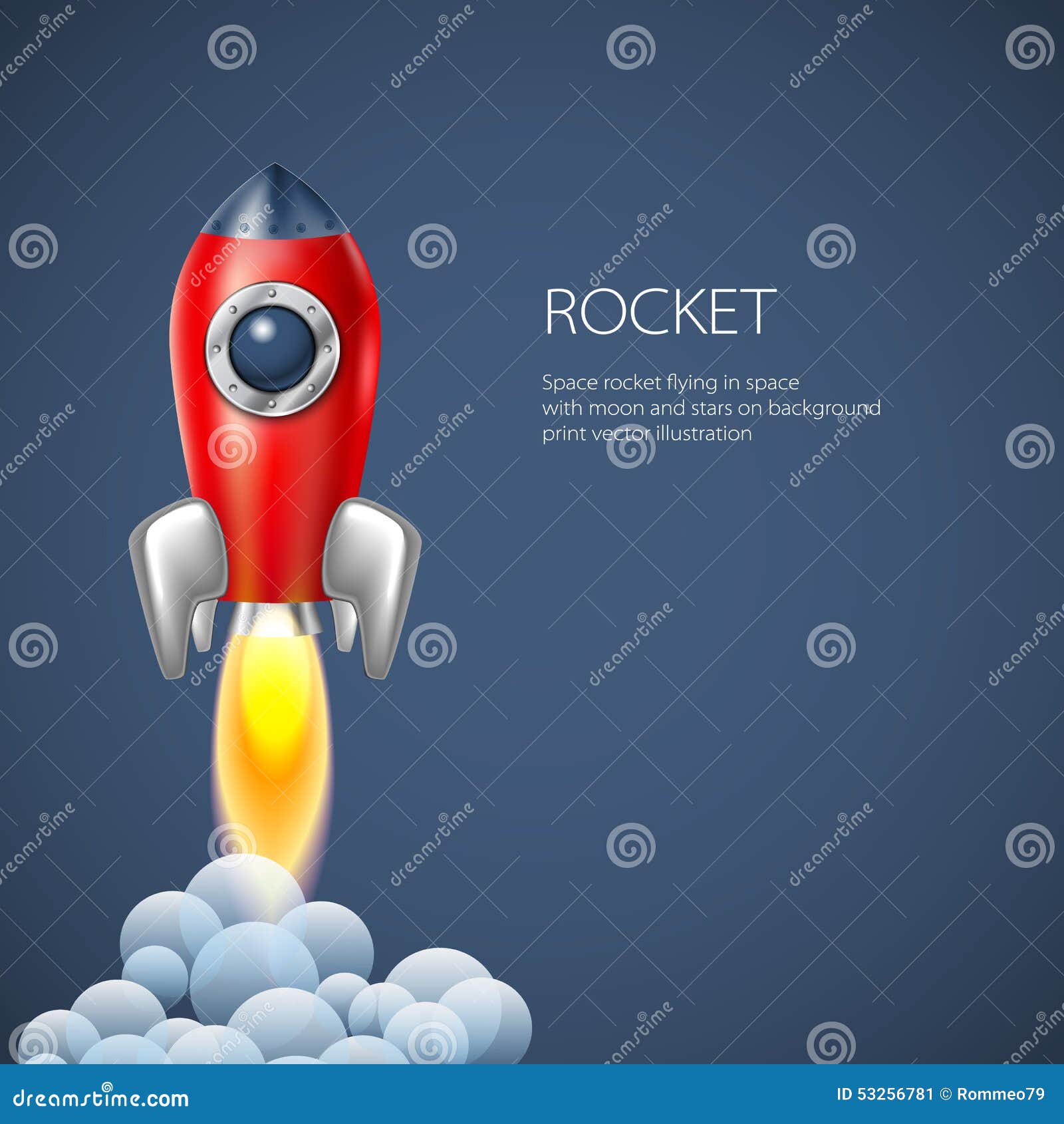 Rocket Icon Space, Vector, Illustration, Fire, Symbol, Flame, Cartoon ...
