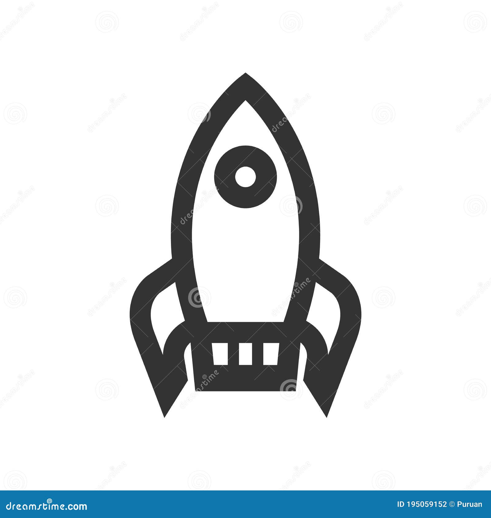 Outline Icon - Rocket stock vector. Illustration of icon - 195059152