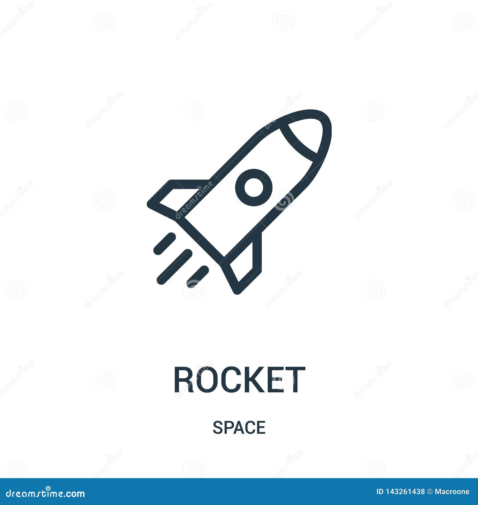 Rocket Icon Vector from Space Collection. Thin Line Rocket Outline Icon ...