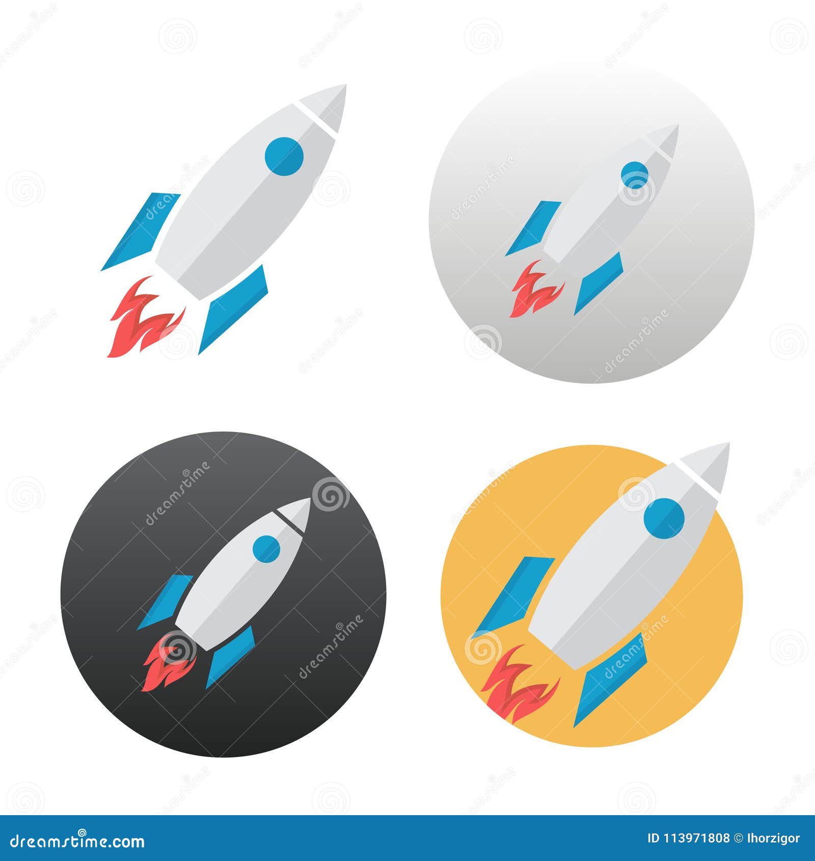 Rocket icon on white stock vector. Illustration of icon - 113971808