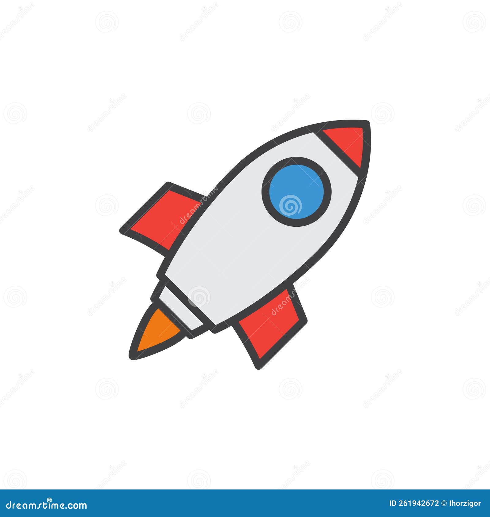 Rocket Icon on White Background Stock Vector - Illustration of symbol ...