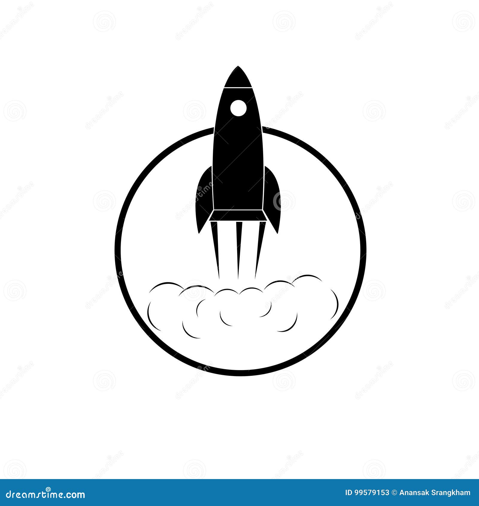 Rocket Icon, on White Background Stock Illustration - Illustration of ...