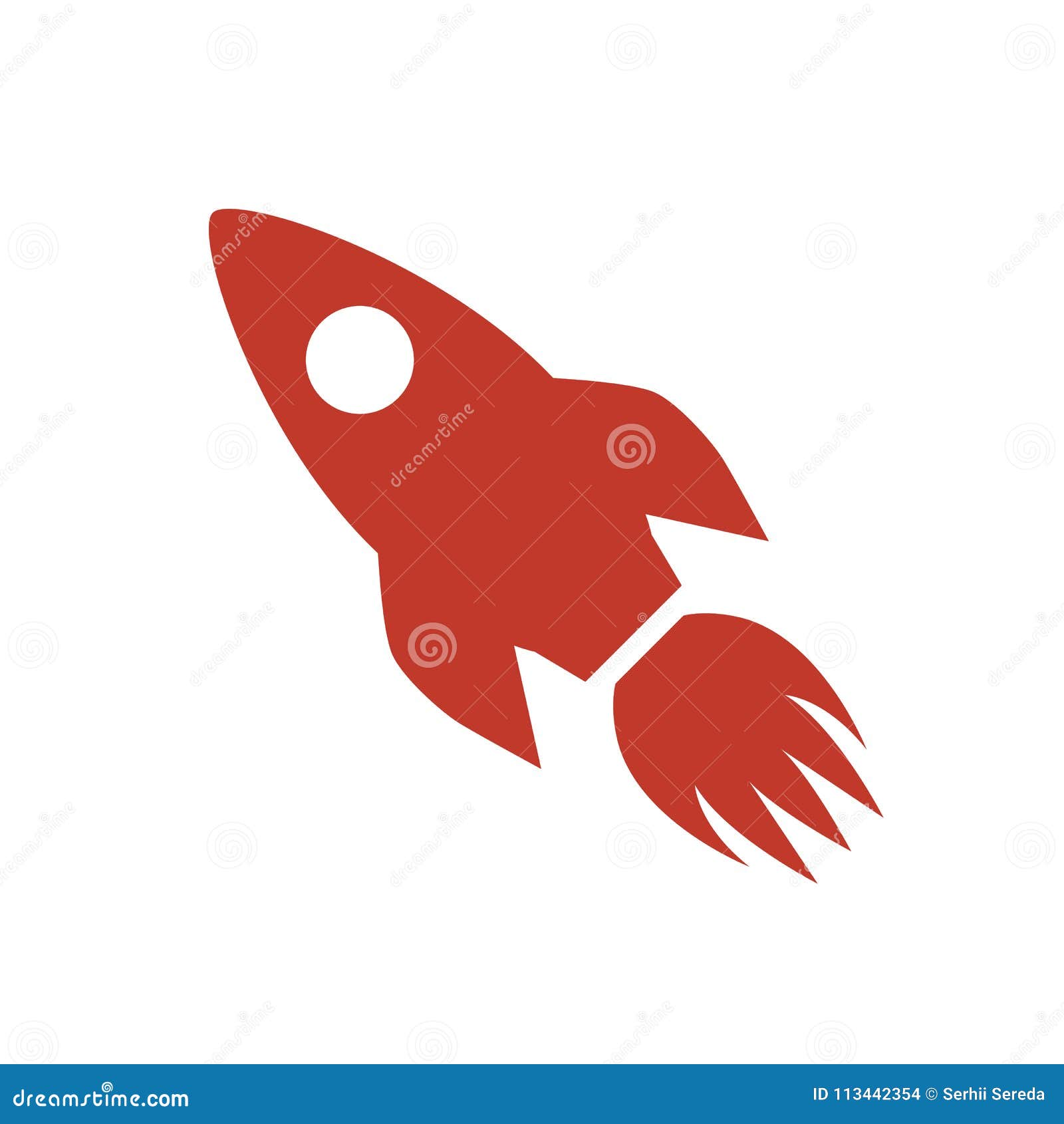Rocket Icon on White Background. Stock Illustration - Illustration of ...