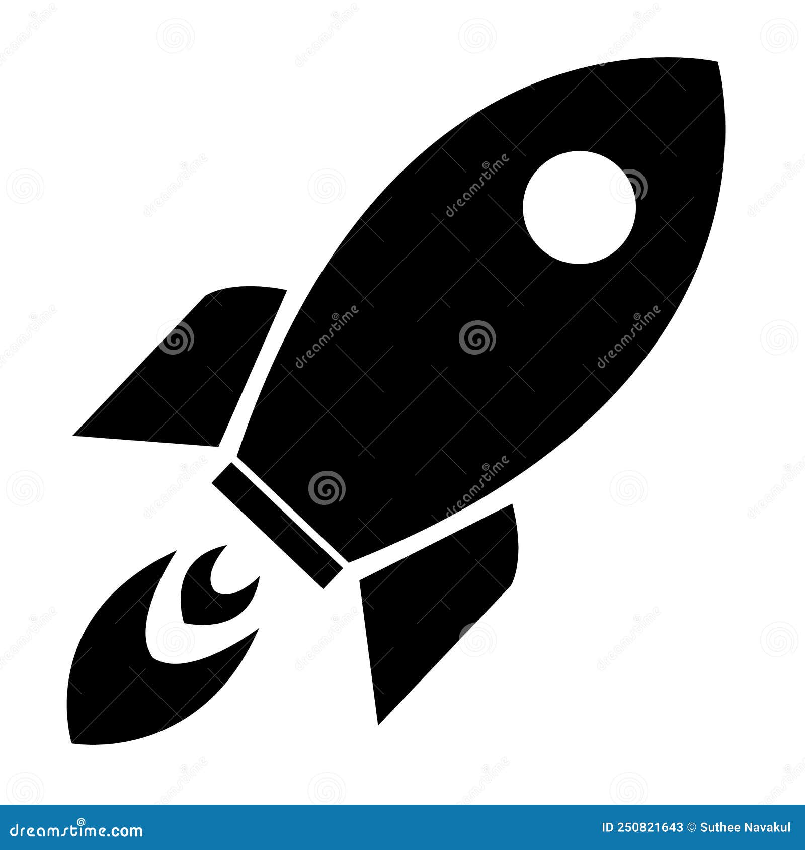 Rocket Icon on White Background. Space Ship Sign. Retro Space Rocket ...