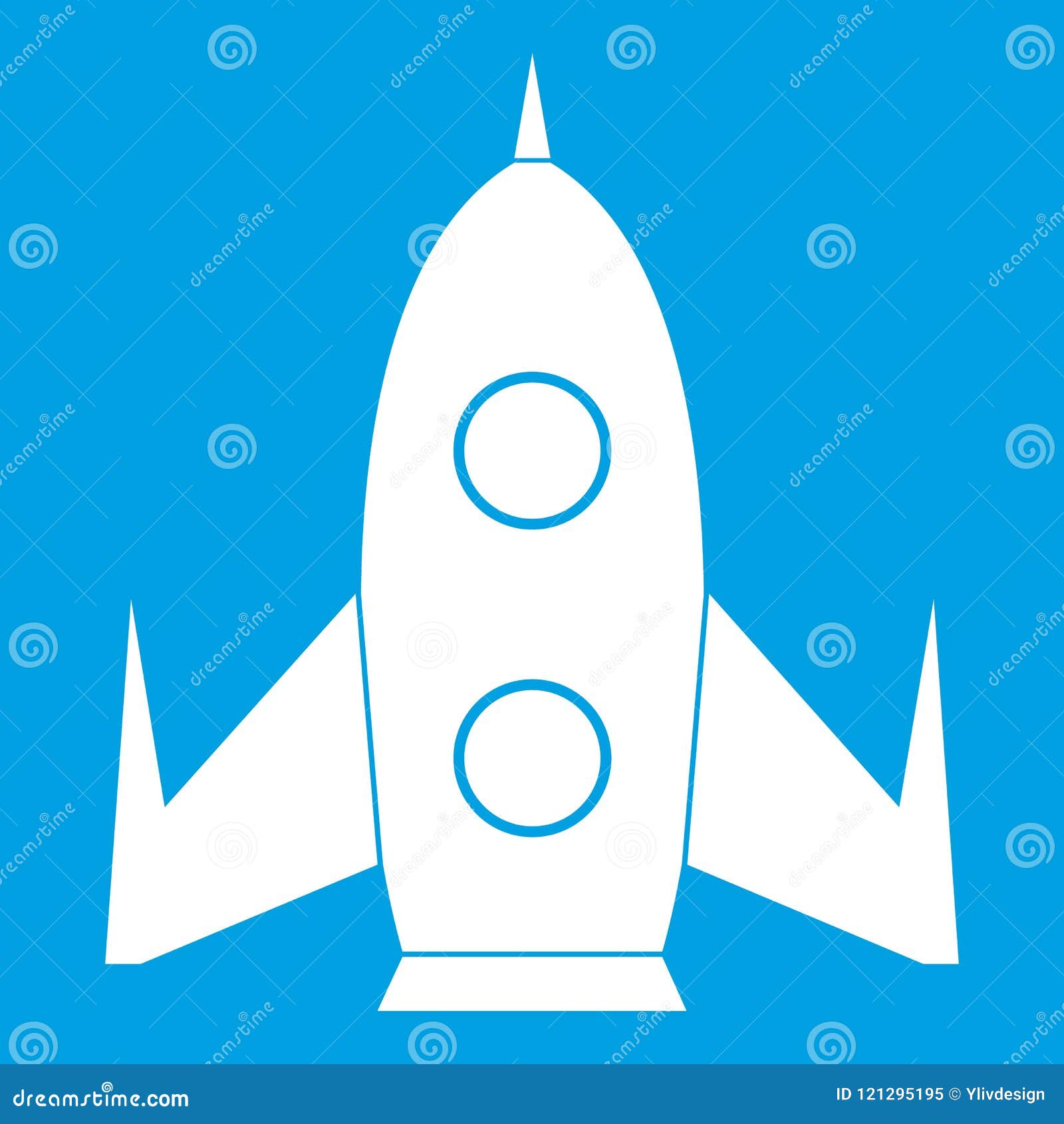 Rocket icon white stock vector. Illustration of exploration - 121295195