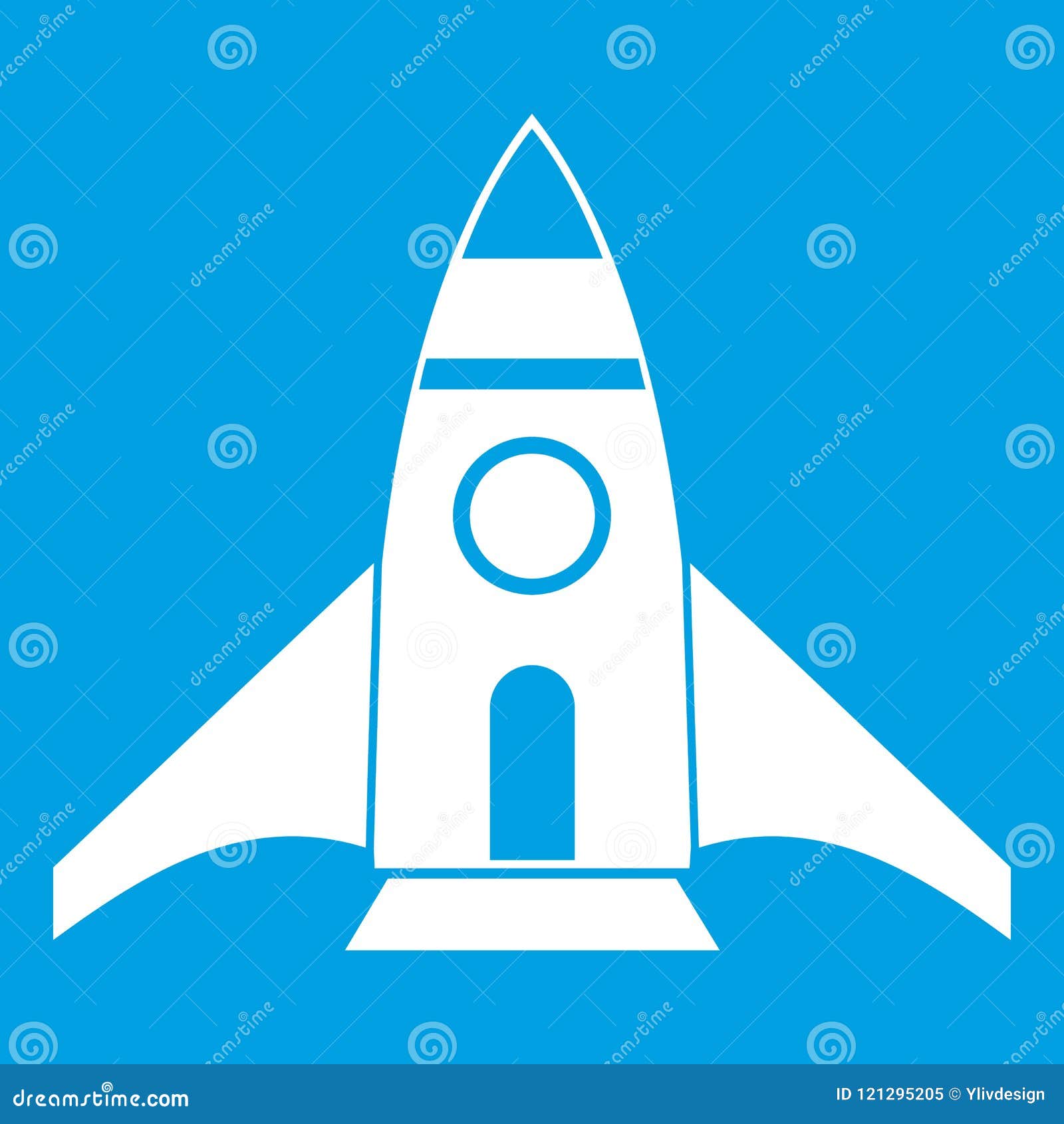 Rocket icon white stock vector. Illustration of astronomy - 121295205