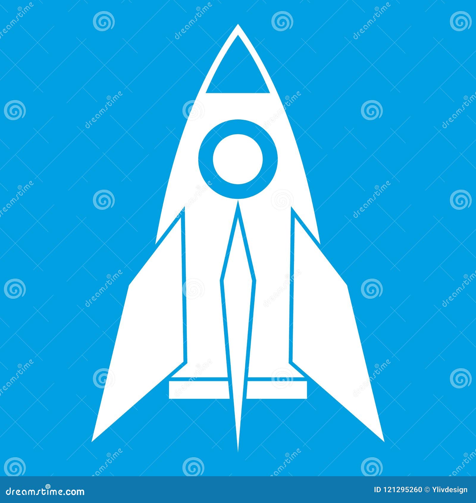 Rocket icon white stock vector. Illustration of ship - 121295260