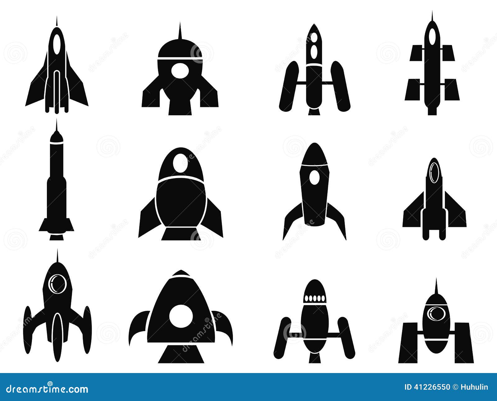 Rocket Silhouette Illustration Astronaut Vehicle Icon. Rocket Launch ...