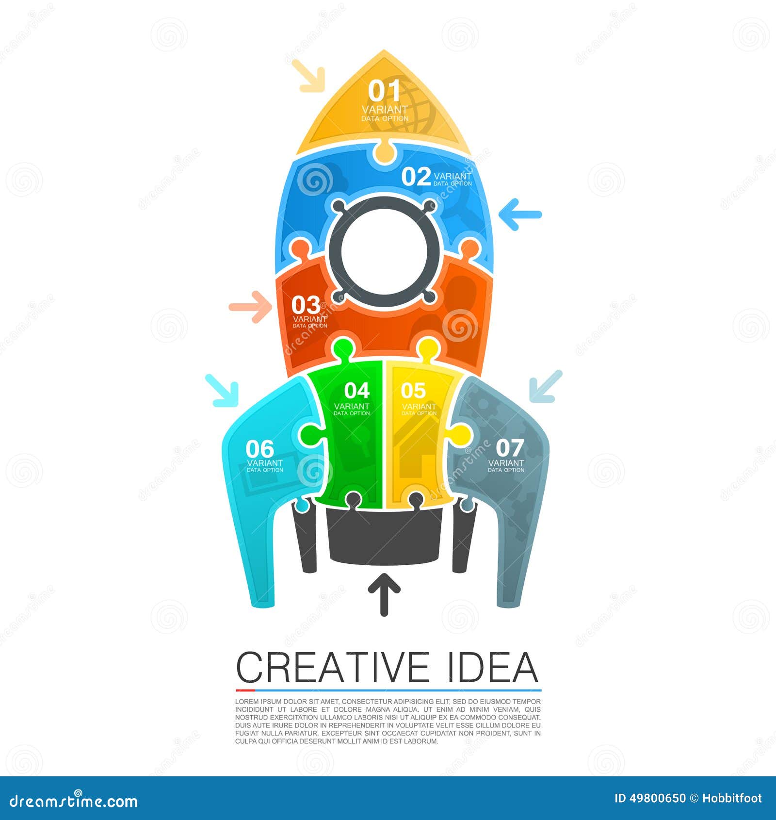 Rocket icons of puzzles stock vector. Illustration of brochure - 49800650