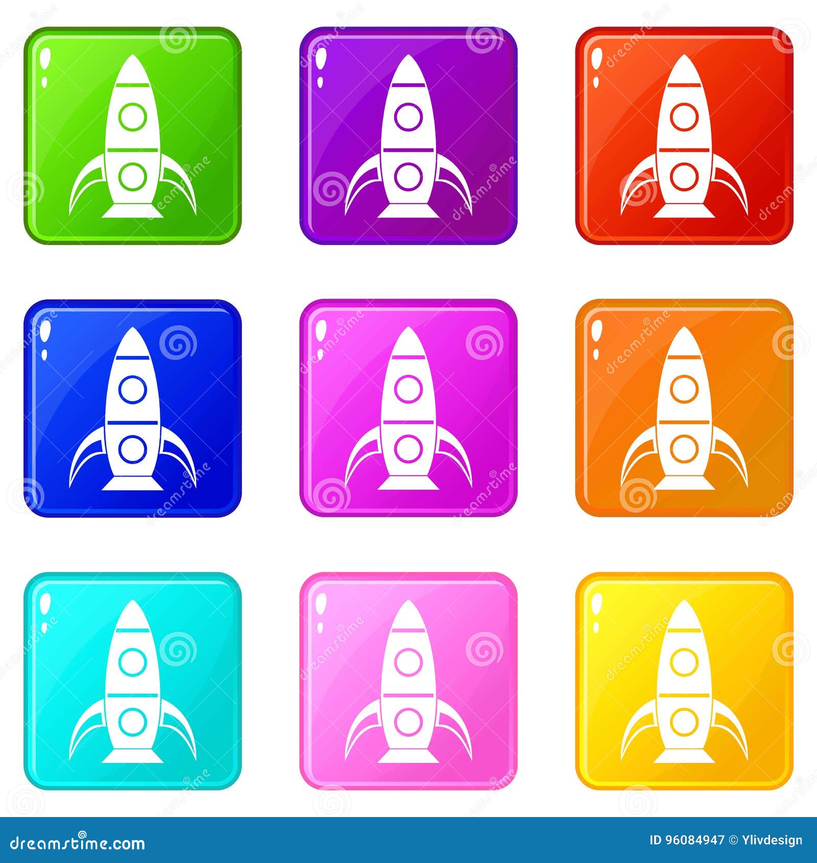 Rocket icons 9 set stock vector. Illustration of sign - 96084947