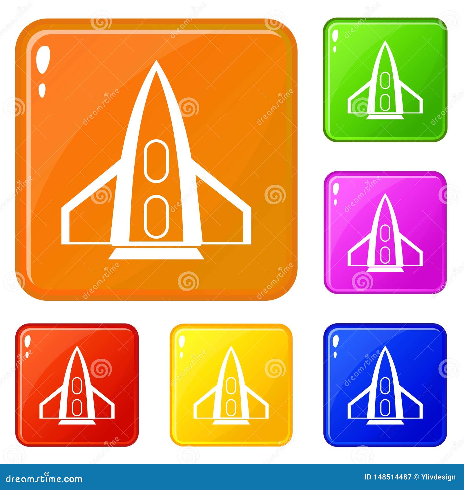 Rocket Icons Set Vector Color Stock Vector - Illustration of object ...