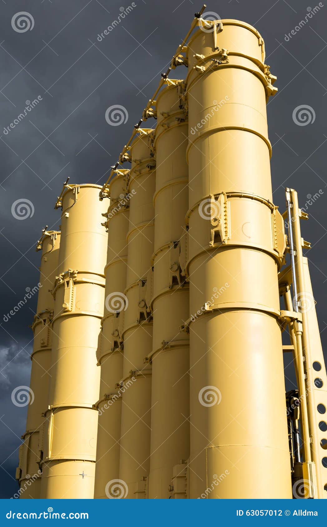 Rocket Installation on Dark the Sky Stock Photo - Image of warhead ...