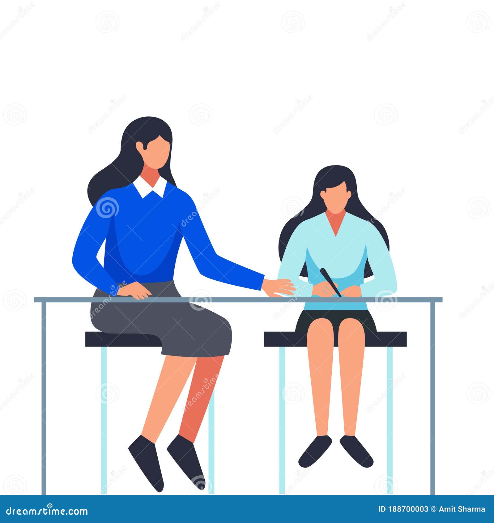 Teacher Teaching To a Girl Student Sign and Symbol Stock Illustration ...