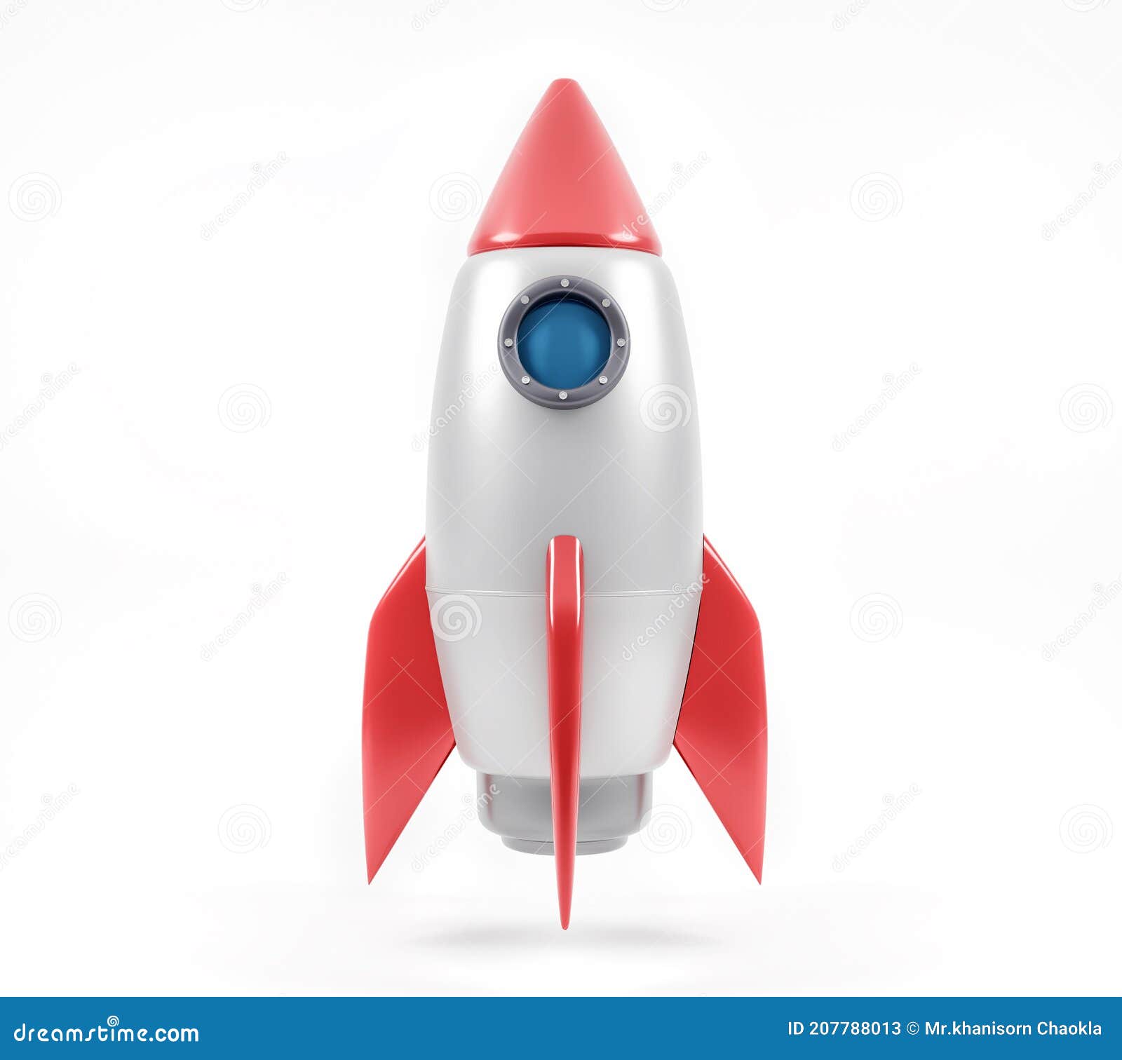 Rocket Isolated on White Background Simple Retro Spaceship Icon Stock ...