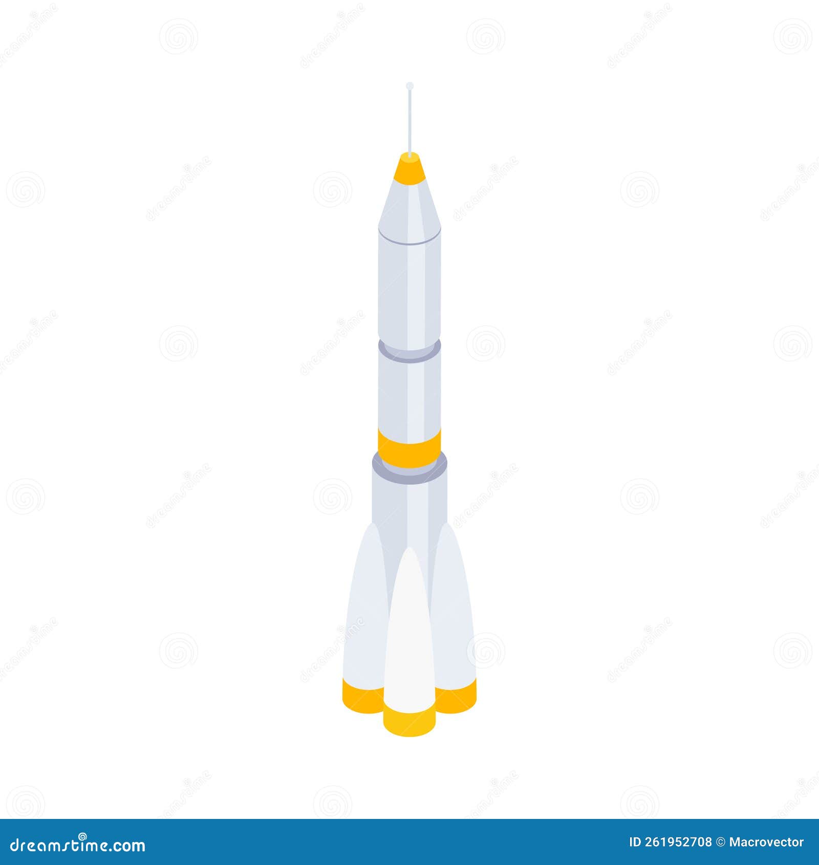 Rocket Isometric Icon stock vector. Illustration of orbit - 261952708
