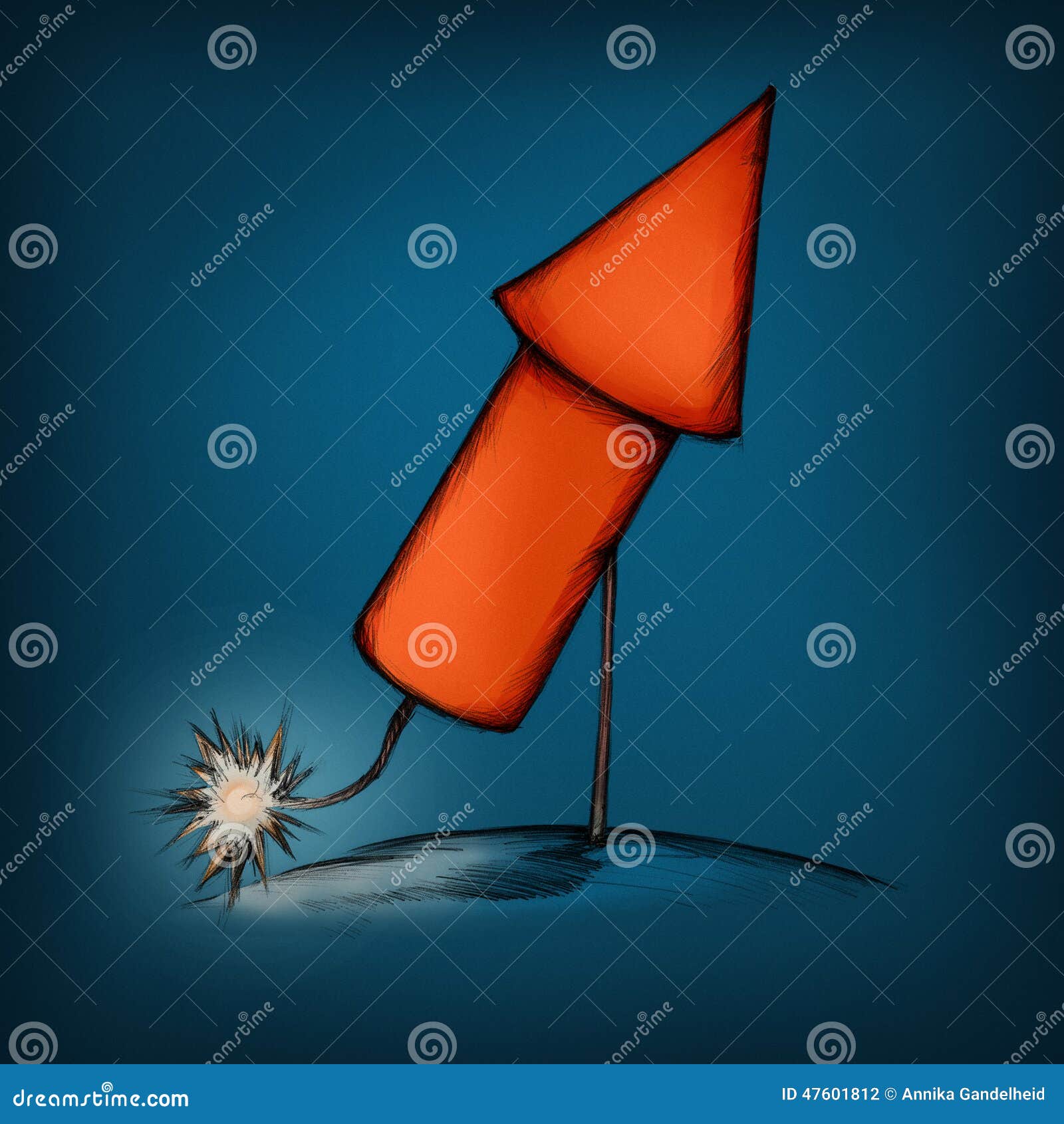 Ignition Rocket Fire Trail Cartoon Vector Illustration | CartoonDealer ...