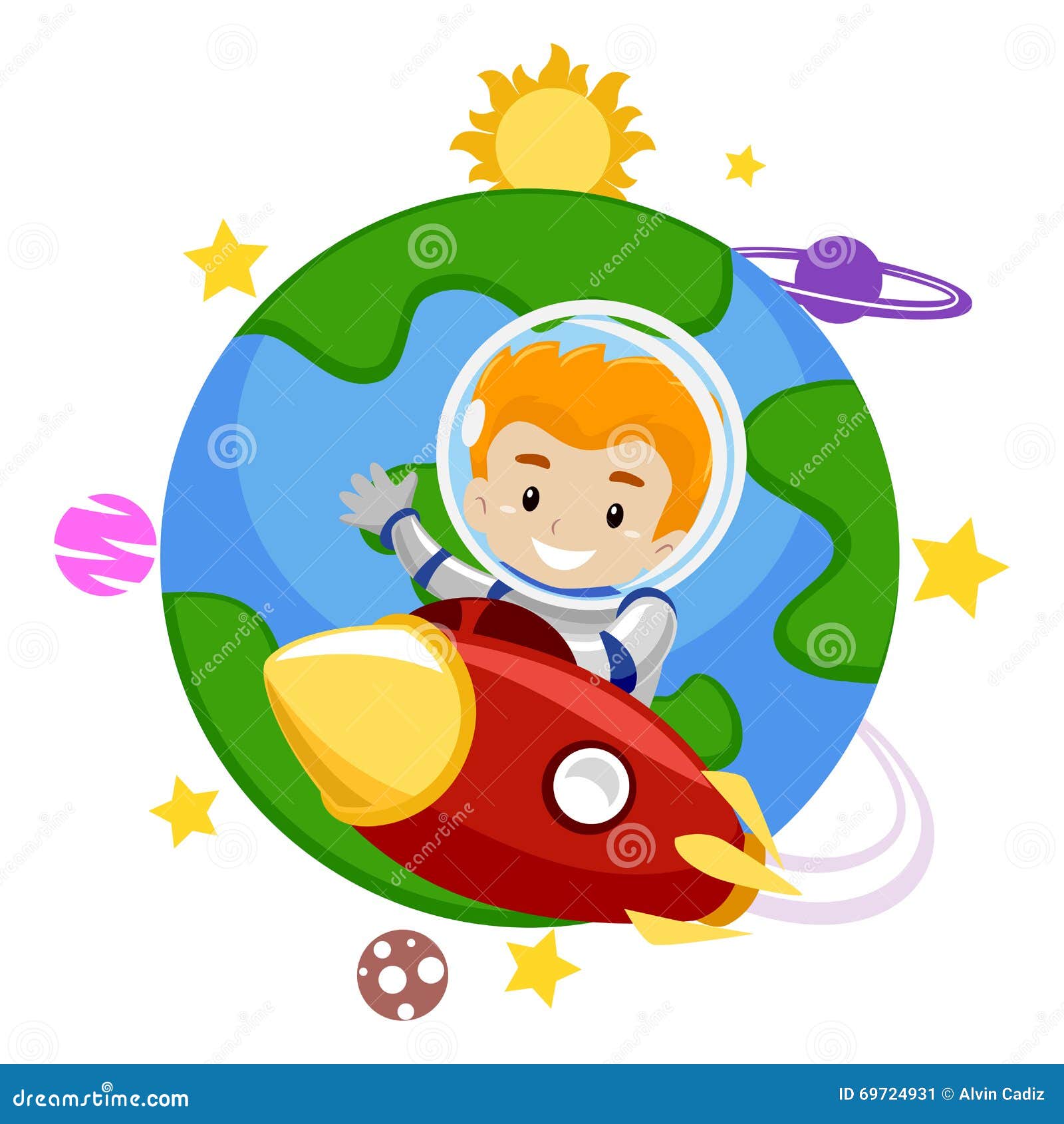 Rocket Kid Leaving Earth Stock Illustrations – 3 Rocket Kid Leaving ...