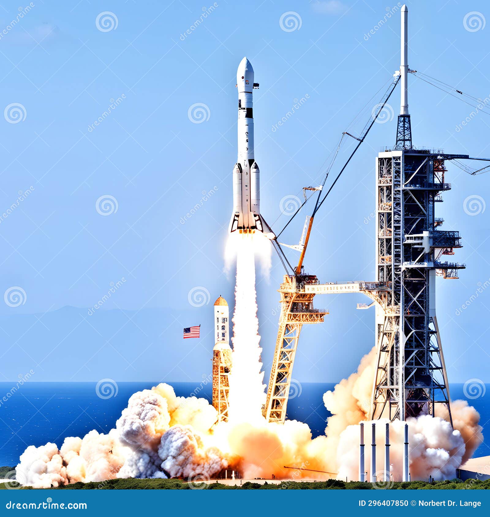 Rocket Launch, AI-Generatet Stock Illustration - Illustration of ...
