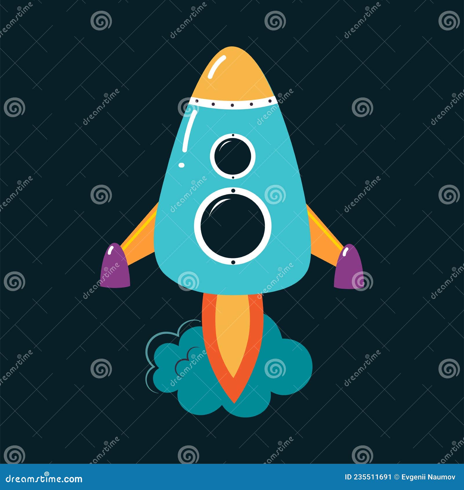 Rocket Launch As Space Adventure for Exploring Galaxy Vector ...