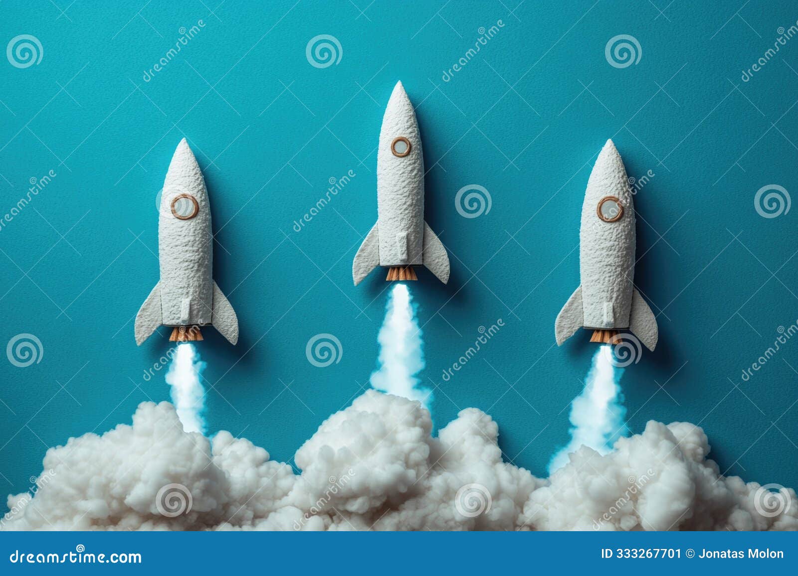 Rocket Launch: Ascending into Blue Skies with Innovation, Powe Stock ...