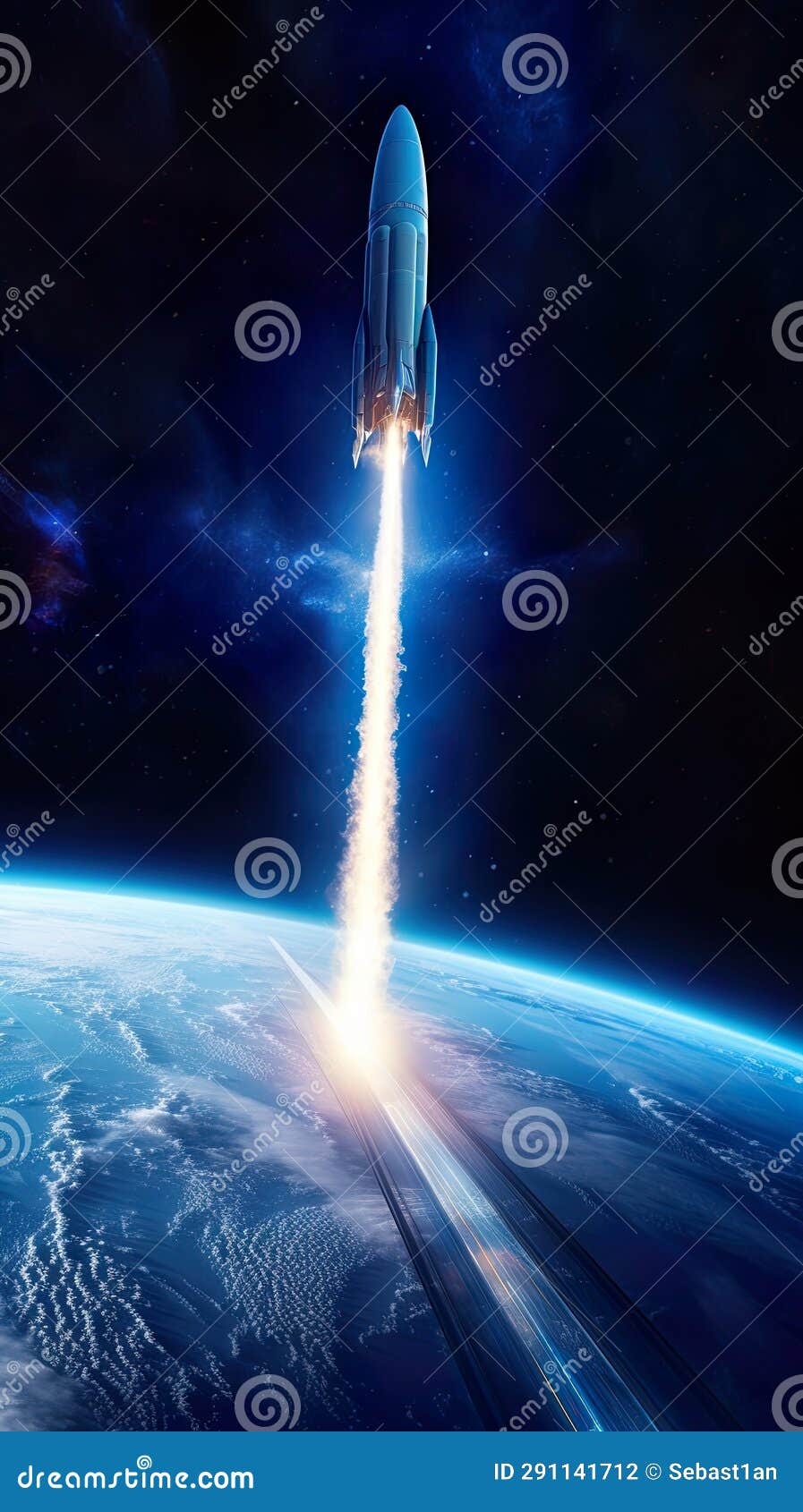 Rocket Launch, Ascending through the Clouds, a Symbol of Exploration ...