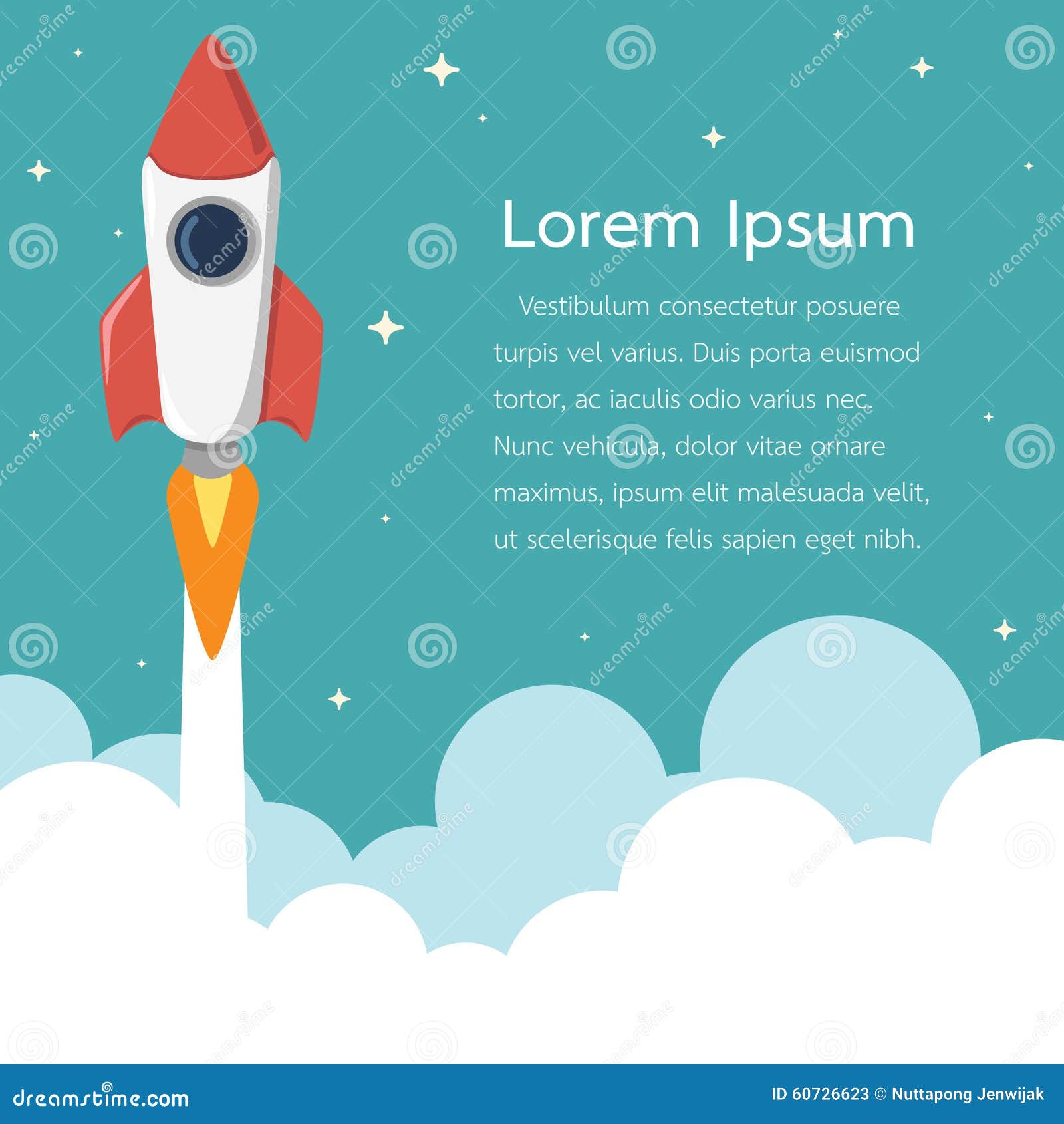 Rocket launch background stock vector. Illustration of future - 60726623