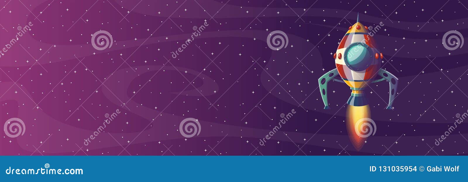 Rocket Launch Banner stock vector. Illustration of spaceship - 131035954