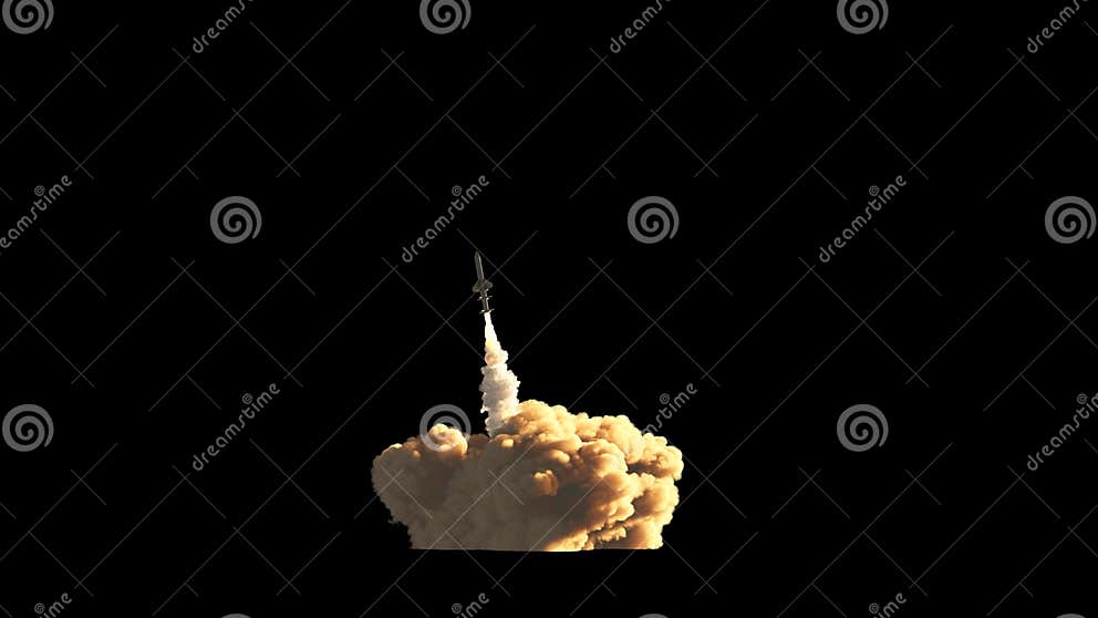 Rocket Launch on Black Background Stock Illustration - Illustration of ...