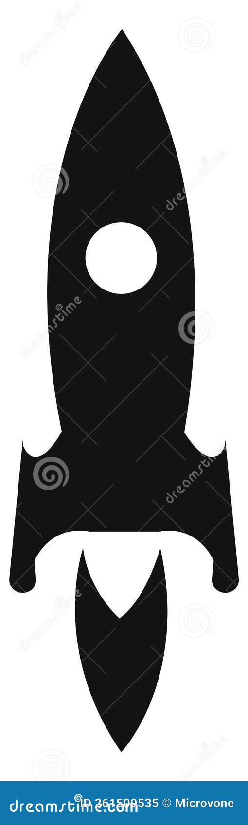 Rocket Launch Black Icon. Flying Spaceship Symbol Stock Vector ...