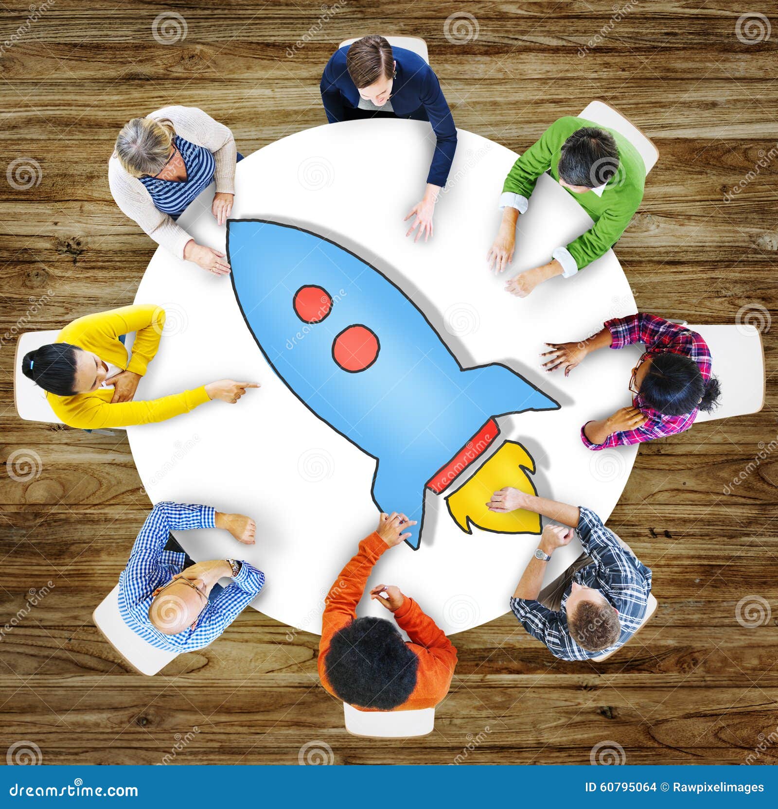 Rocket Launch Brainstorming Business Discussion Thinking Strateg Stock ...