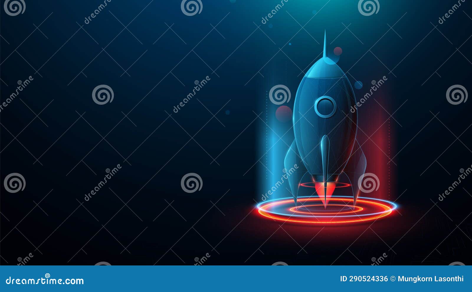 Rocket Launch. Business Project Startup Concept. Lines, Triangles, and ...