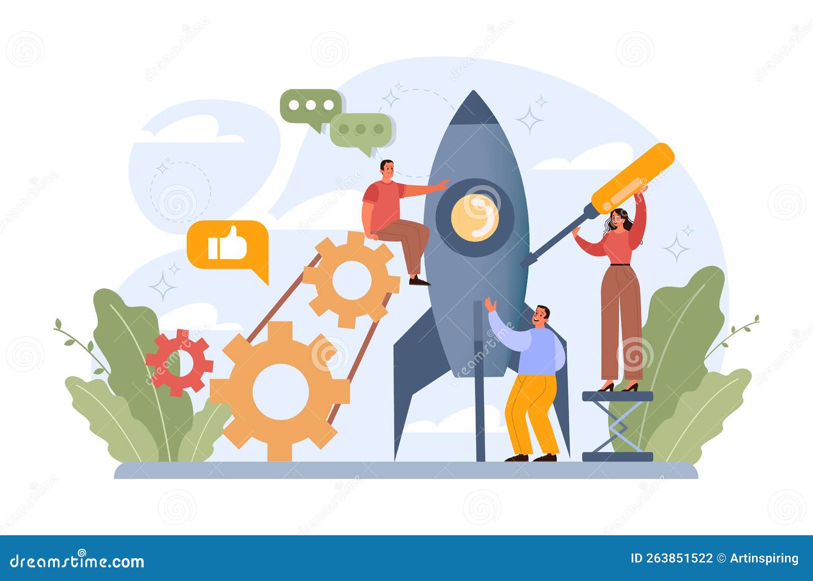 Rocket Launch Concept. Business Start Up or Succesful Project Progress ...