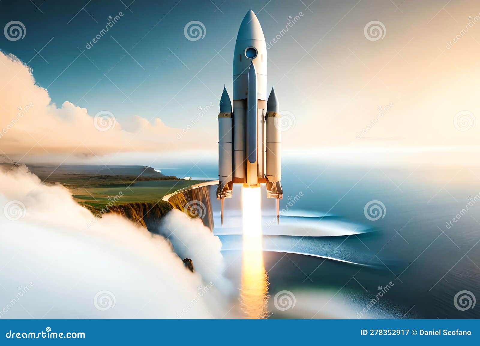 Rocket Launch 3D Isolated on White Background. Generative AI Stock ...