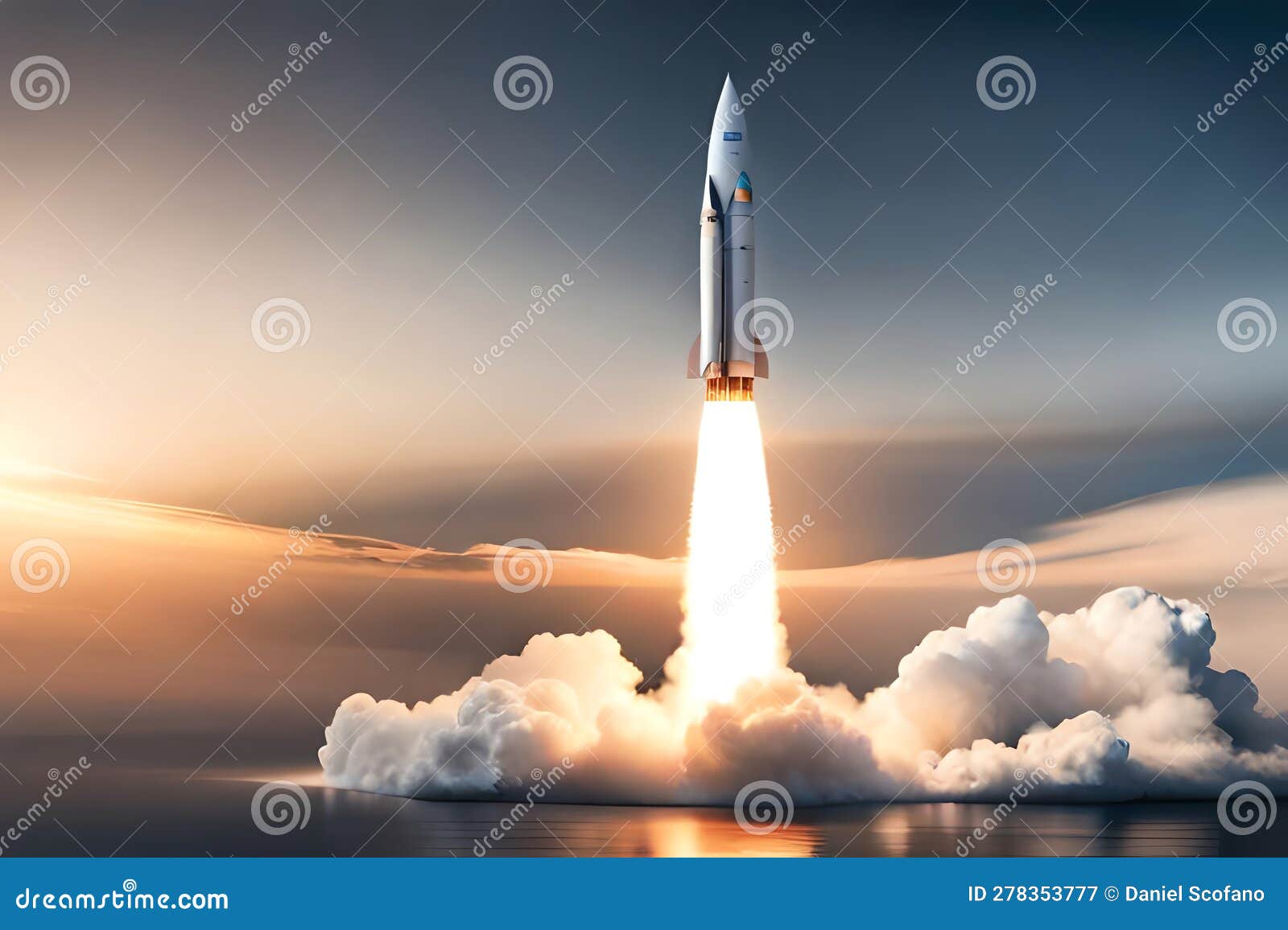 Rocket Launch 3D Isolated on White Background. Generative AI Stock ...