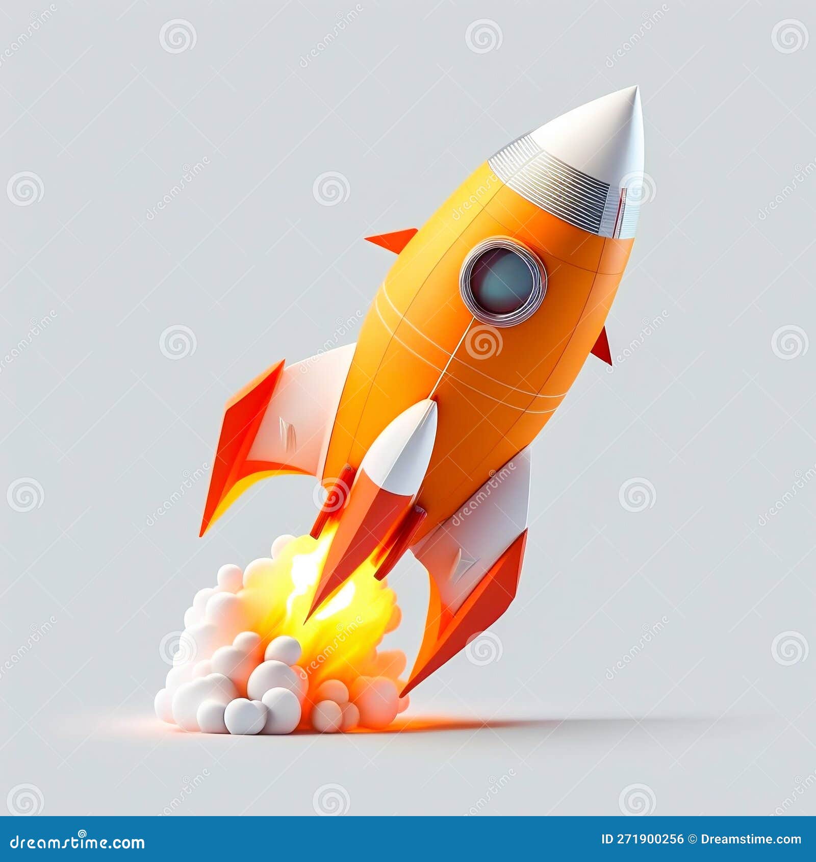 Rocket Launch 3d Isolated on White Background. Generative AI Stock ...