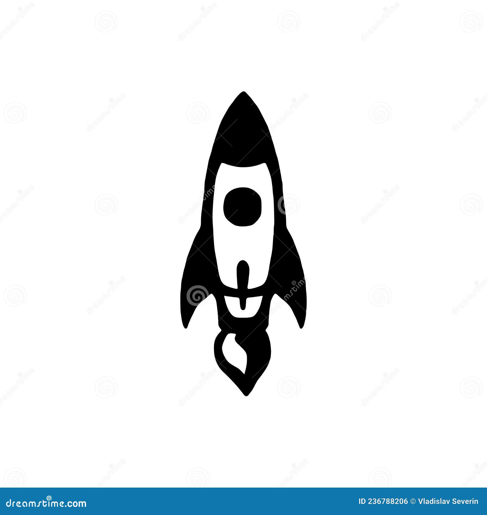 Rocket Launch Doodle Icon. Startup Concept Stock Illustration ...